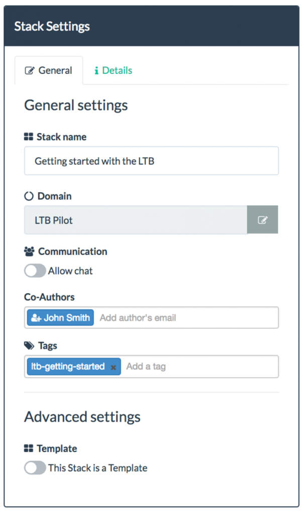 Stack Editor Screen And Stack Settings Learning Toolbox Support