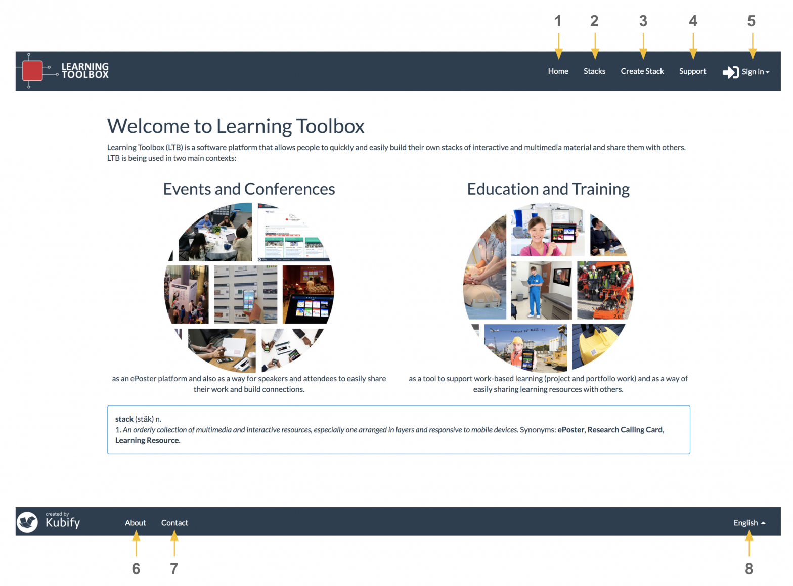 Stack Editor: Create a new stack – Learning Toolbox Support