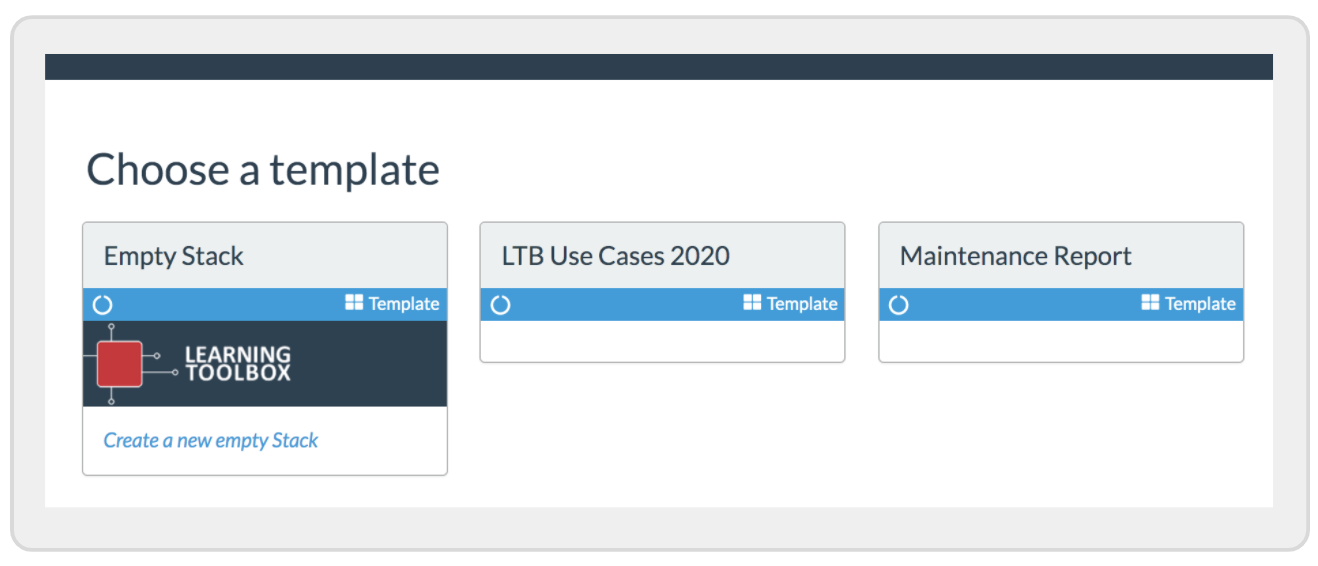 I want to create my first stack – Learning Toolbox Support