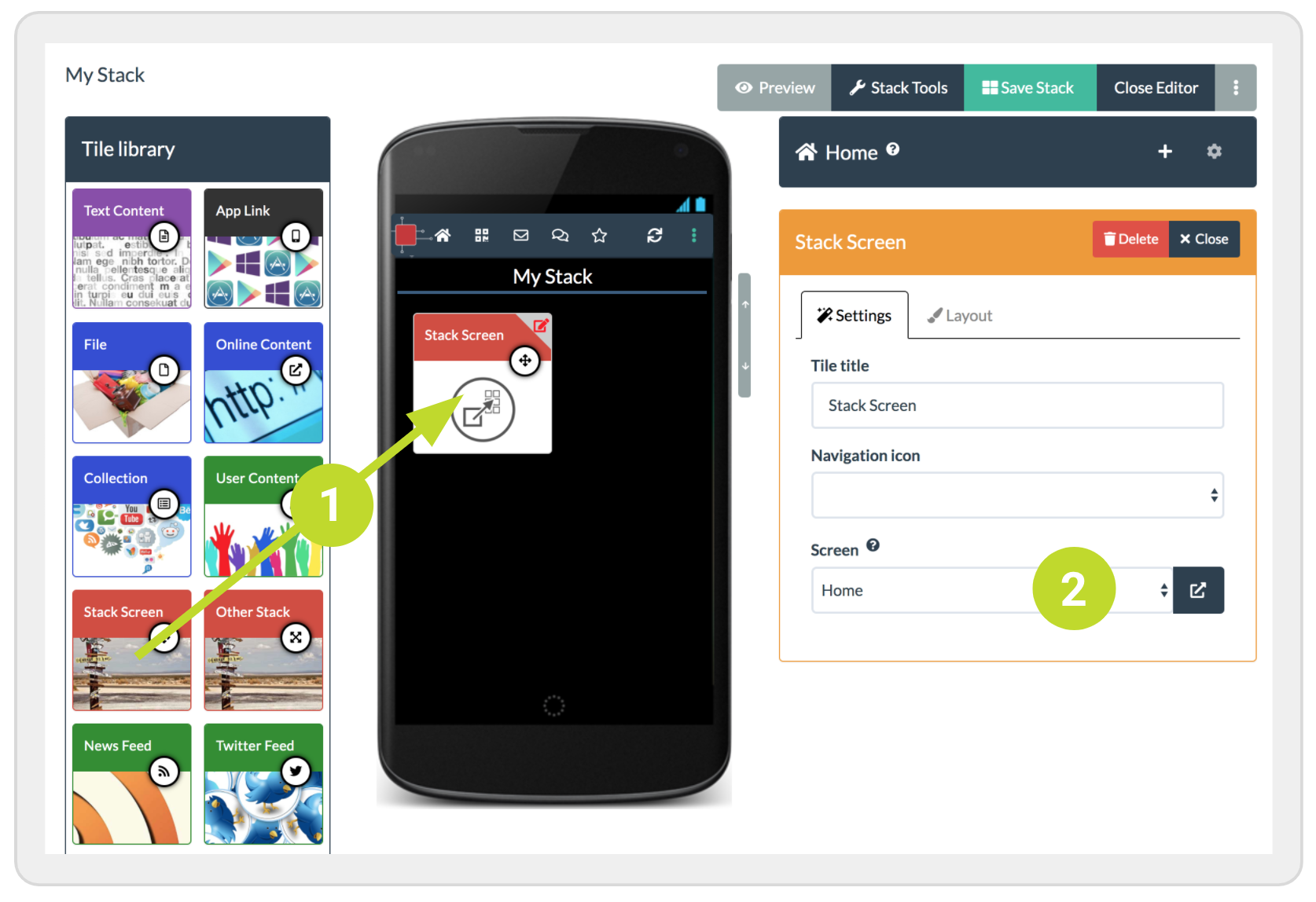 How do I add more screens to my stack? – Learning Toolbox Support