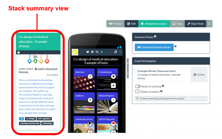 How do I add details to my stack’s summary view – Learning Toolbox Support
