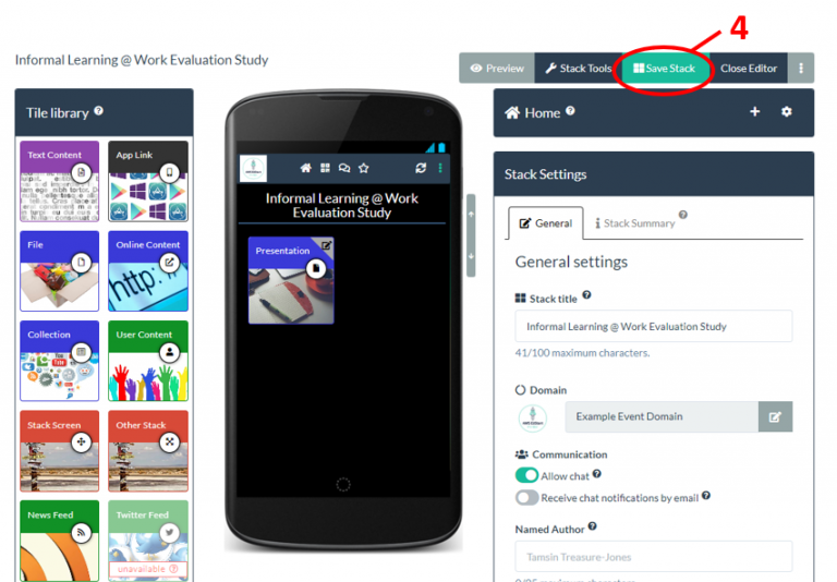 Finding your stack to return to editing it – Learning Toolbox Support